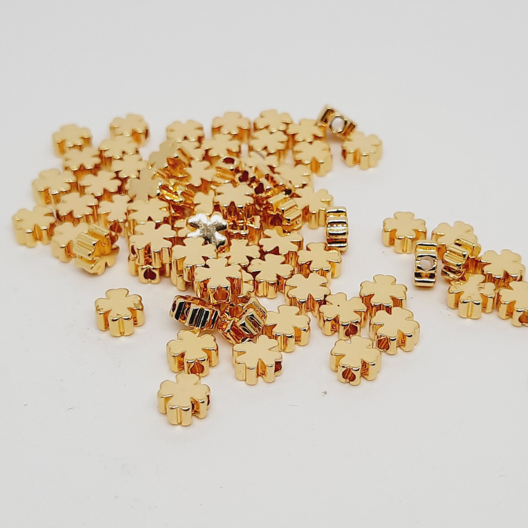 Separadores de flor color dorado con enchape de oro (paquete de 10 ...